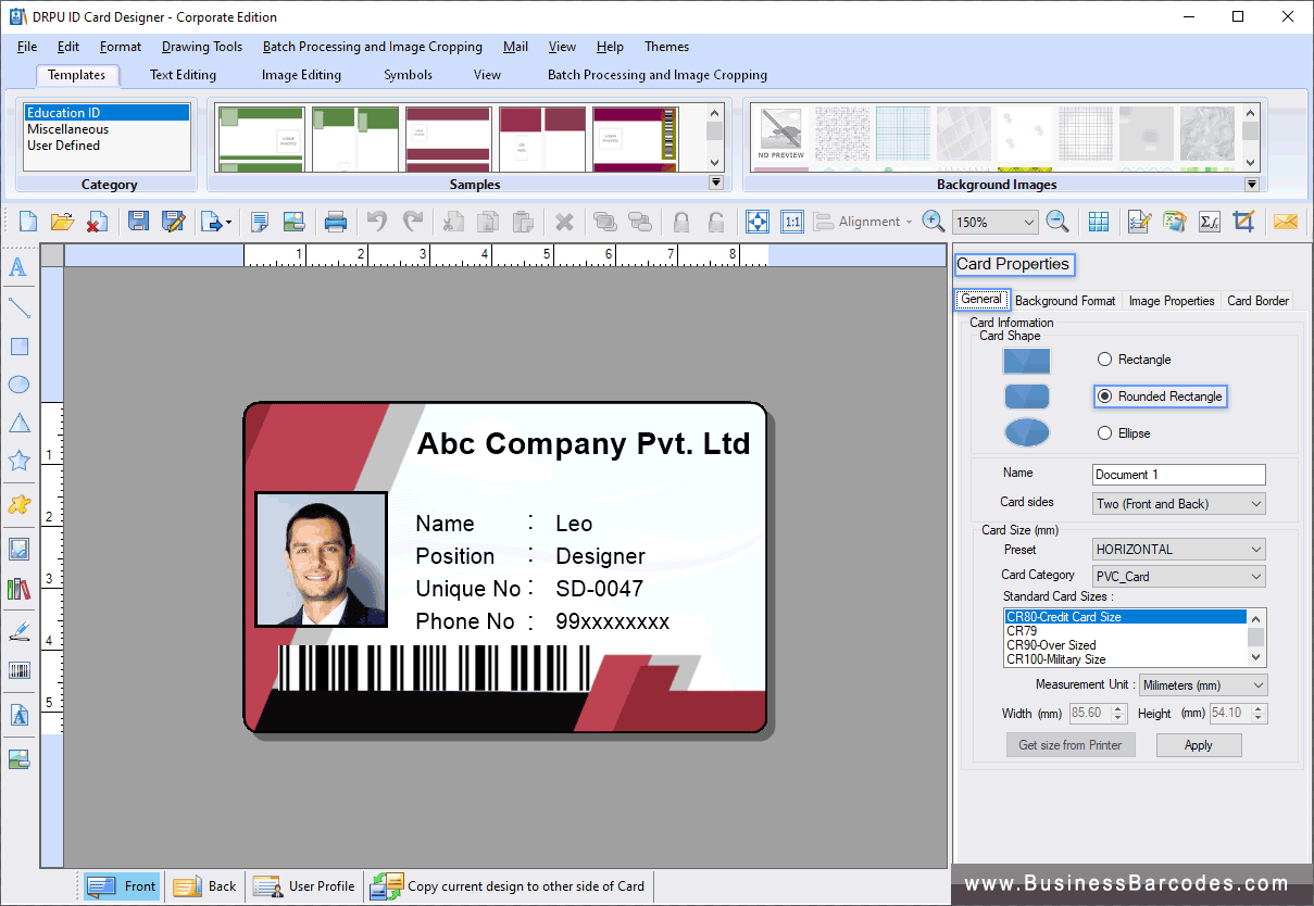 Screenshots of ID Cards Maker (Corporate Edition) - BusinessBarcodes